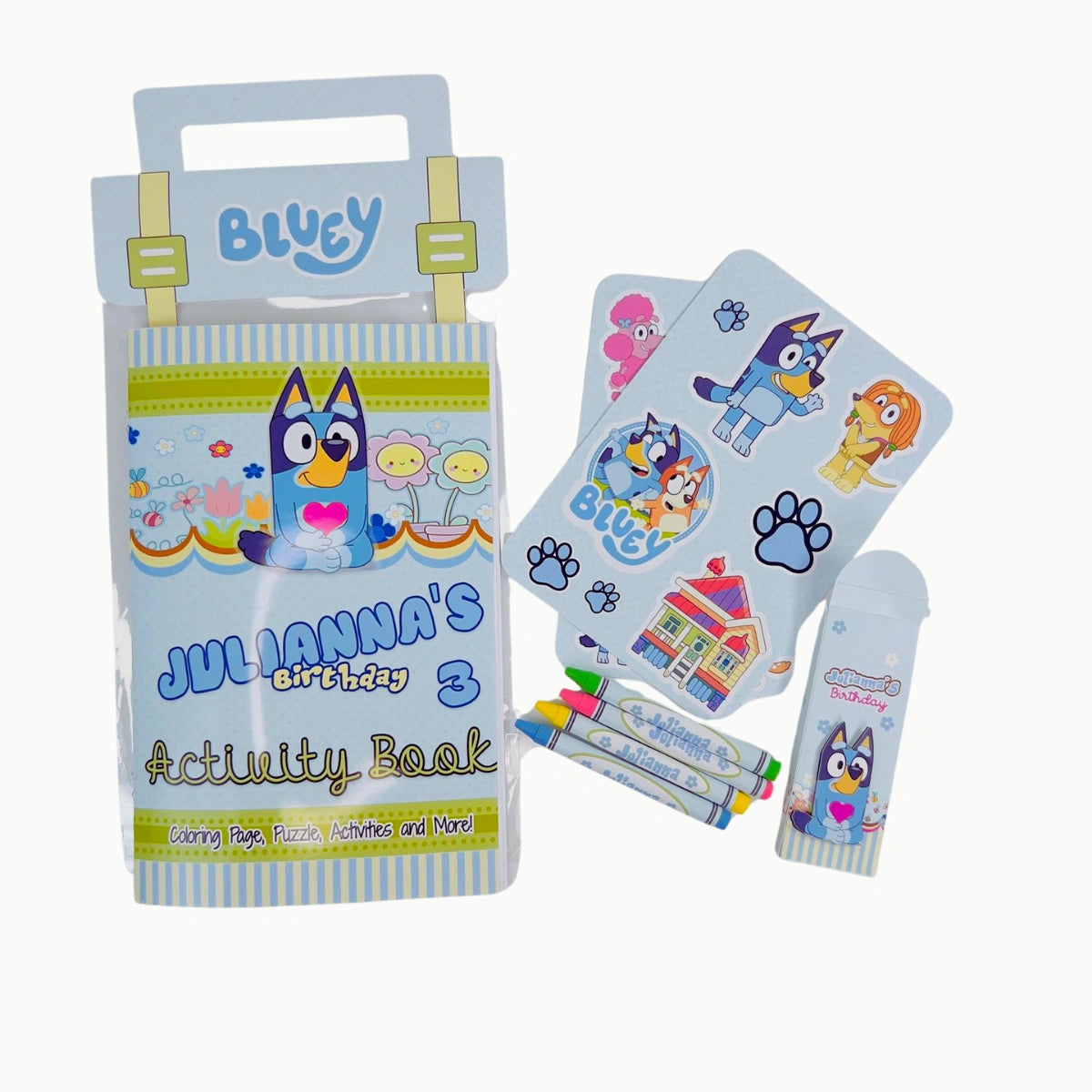 Bluey Activity Coloring Book – Kids Birthday Party Favor – Paper Crafts ...